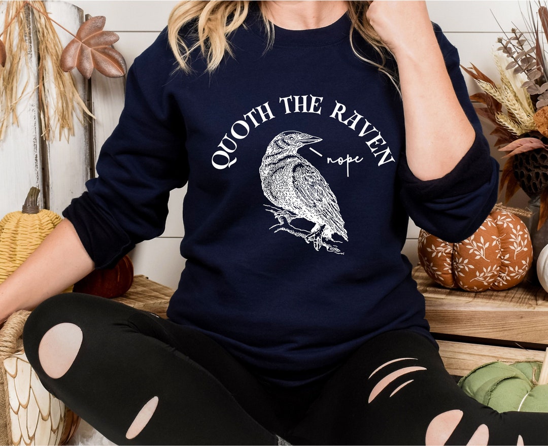Quoth the Raven Edgar Allan Poe Sweater, Dark Academia Literary ...