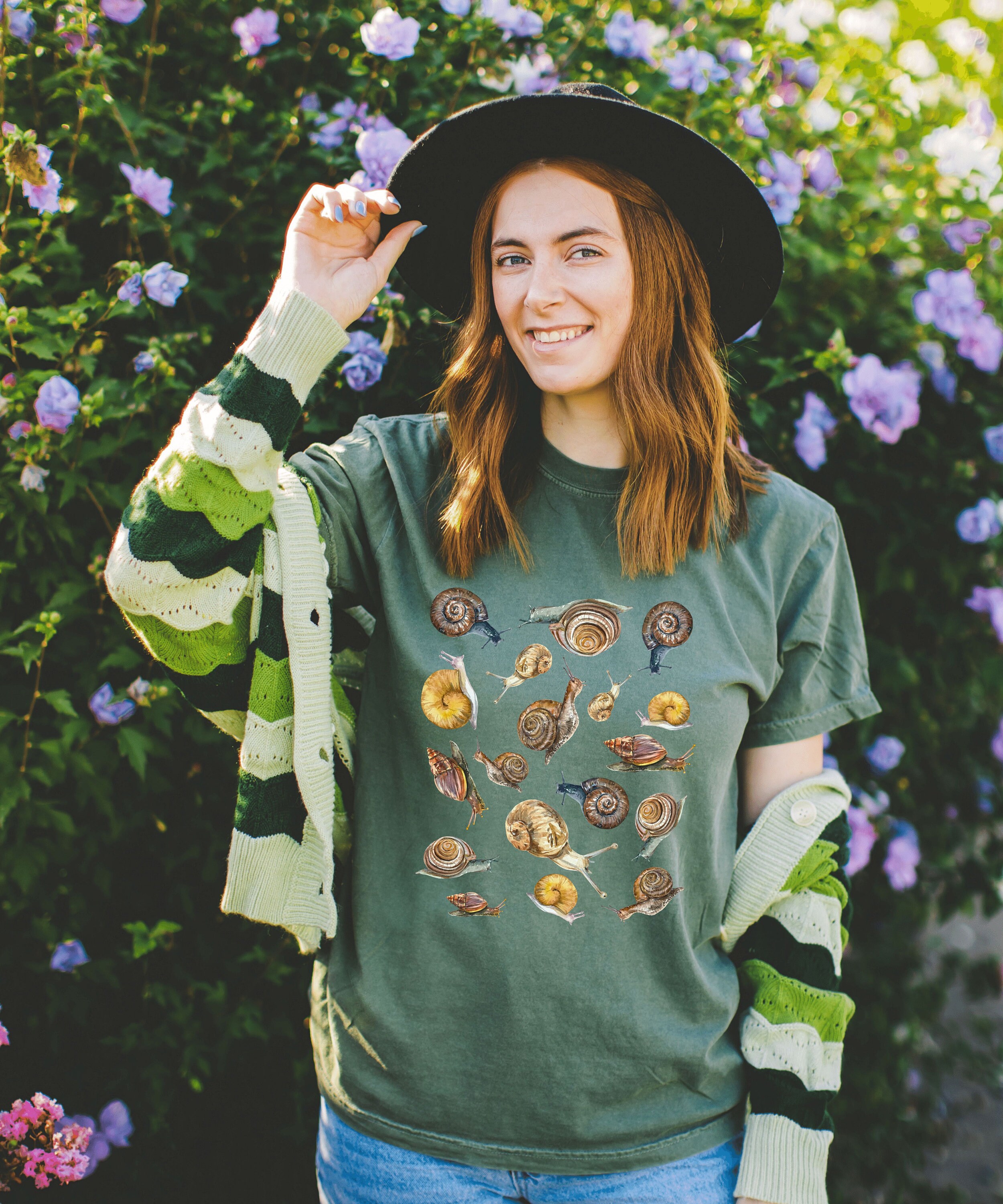 Cottagecore Land Snail Comfort Colors Shirt, Goblincore Snail Lover ...
