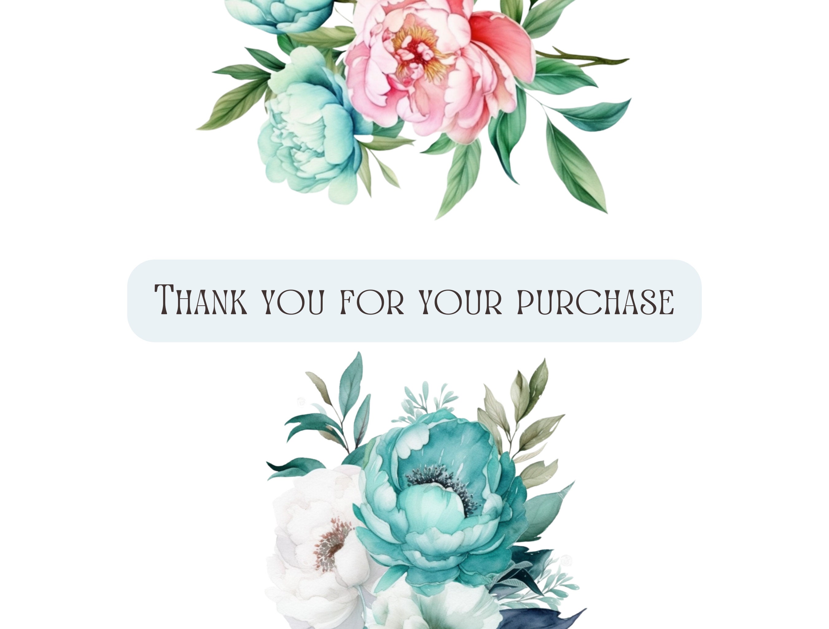 21 Beautiful Watercolor Teal Peonies Clipart Bundle Perfect - Etsy