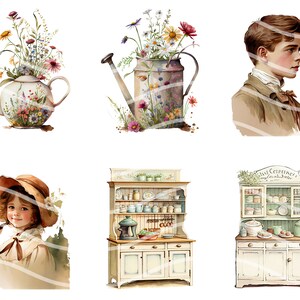 Vintage Anne of Green Gables Clipart Set - Watercolor Clipart for Book ...
