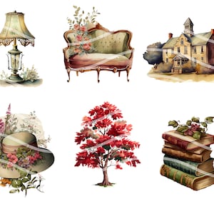 Vintage Anne of Green Gables Clipart Set - Watercolor Clipart for Book ...