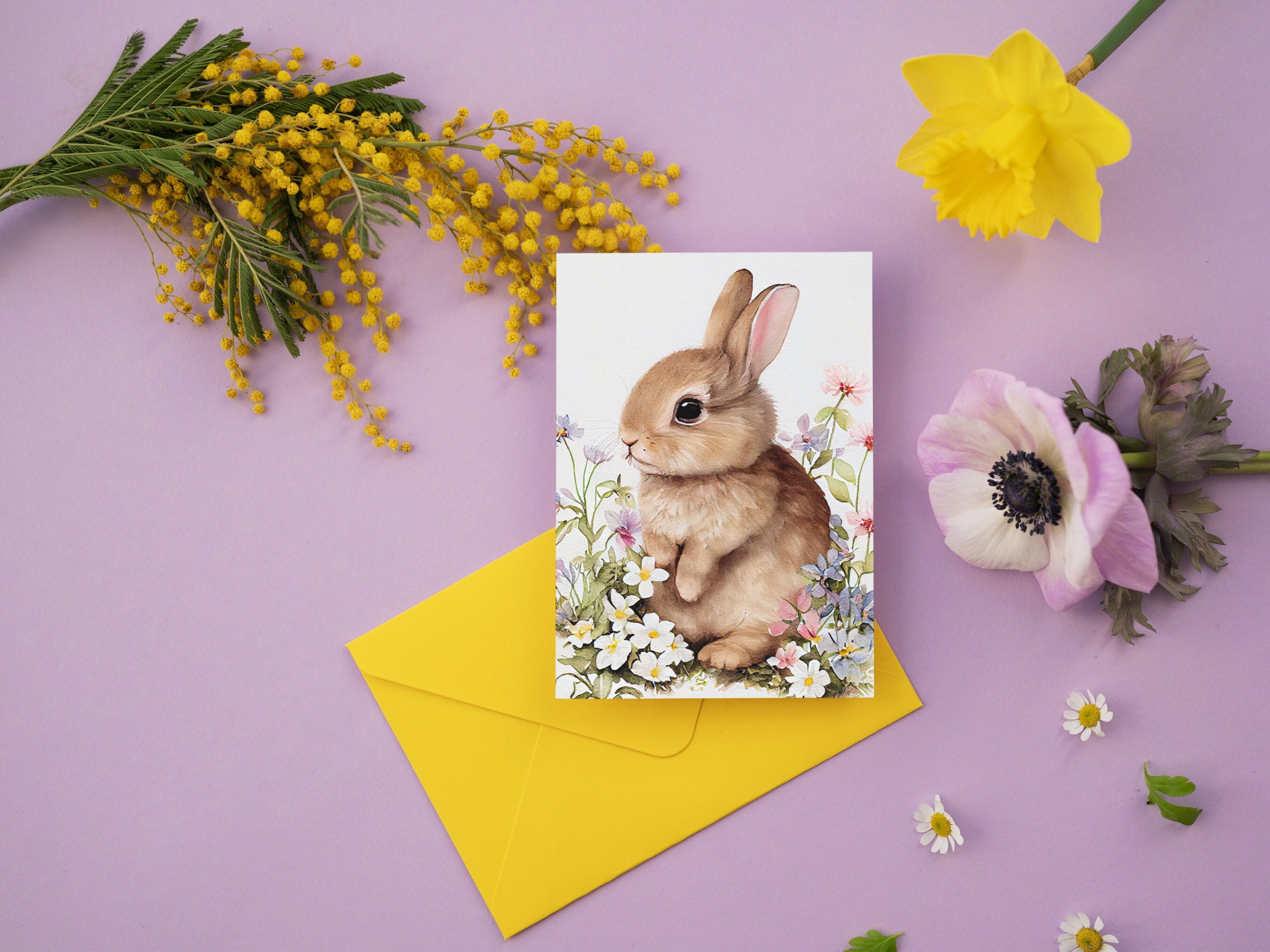 Cute Bunny Clipart Bundle - Spring Bunny Clipart - Bunny Watercolor ...