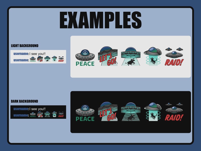 UFO Pack Twitch Emotes Discord Emojis - Etsy
