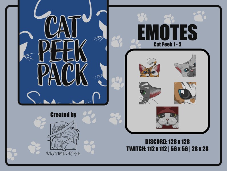 Cat Peek Pack Twitch Emotes Discord Emojis - Etsy