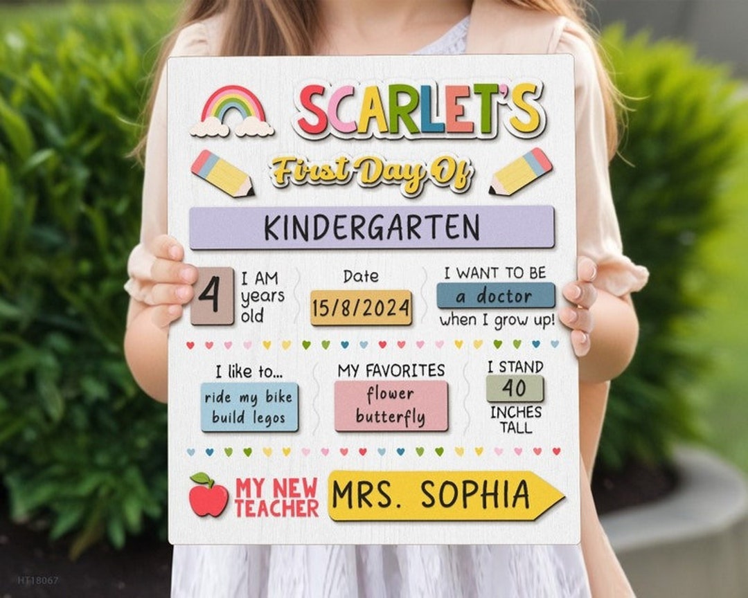 Personalized First Day of School Sign, First and Last Day School Sign ...