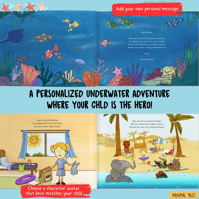 Personalized Mermaid Book for Kids | Custom Name Underwater Adventure ...