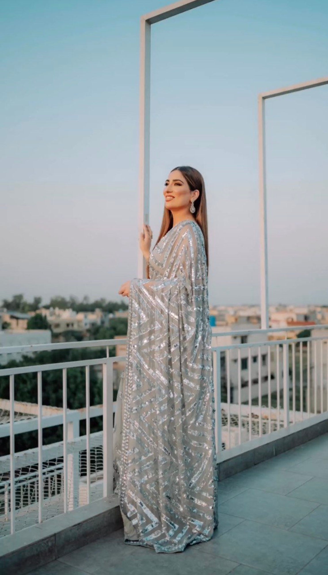 Trending Designer Saree Style Sequence Work Saree Sequins - Etsy