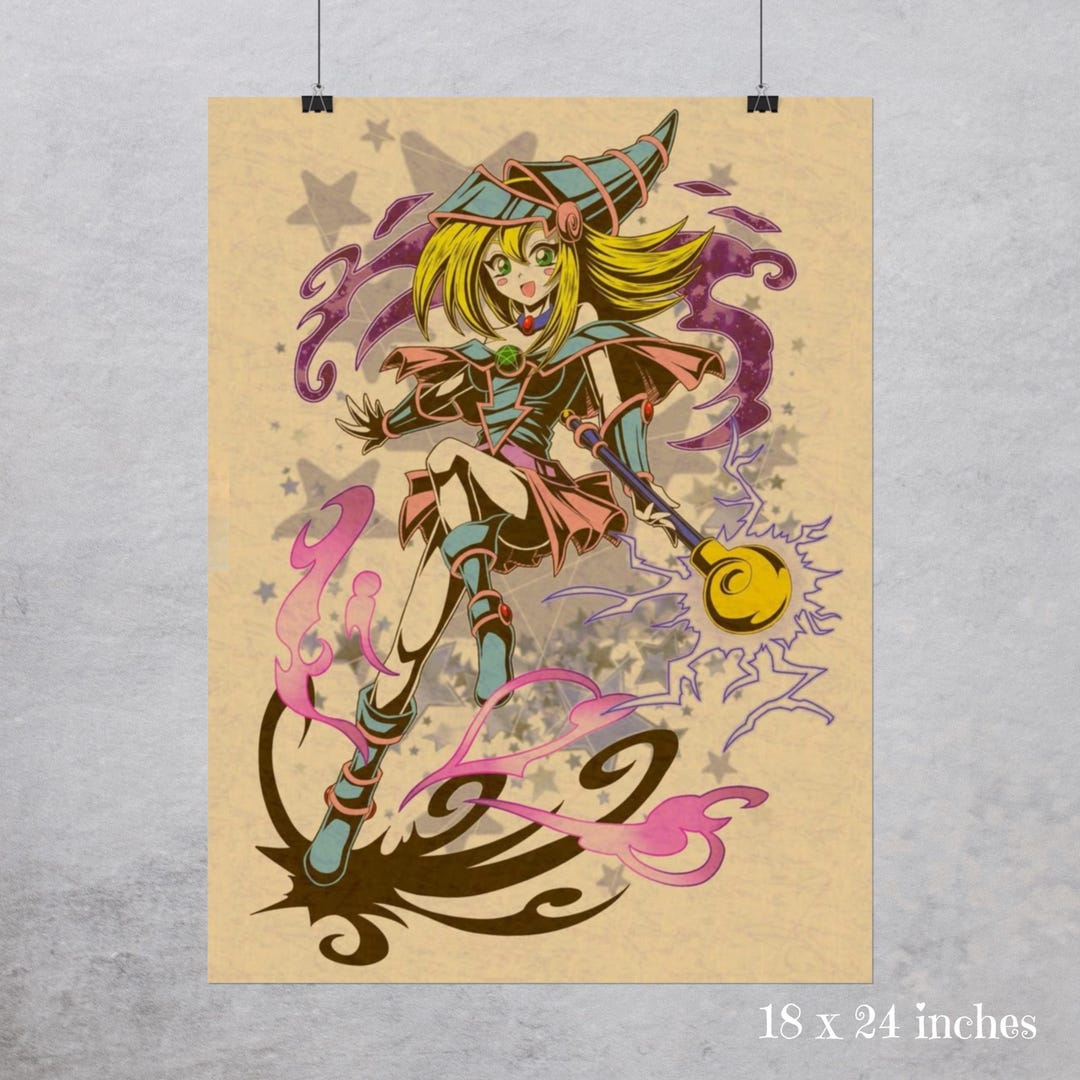 Dark Magician Girl | Yu Gi Oh Anime Character Wall Art | Kawaii Room ...