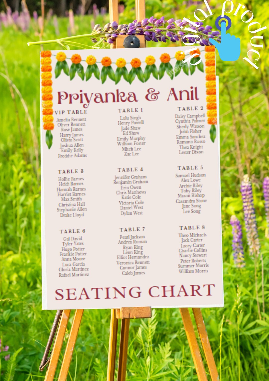 Indian Wedding Seating Chart Template Hindu Wedding Decor - Etsy