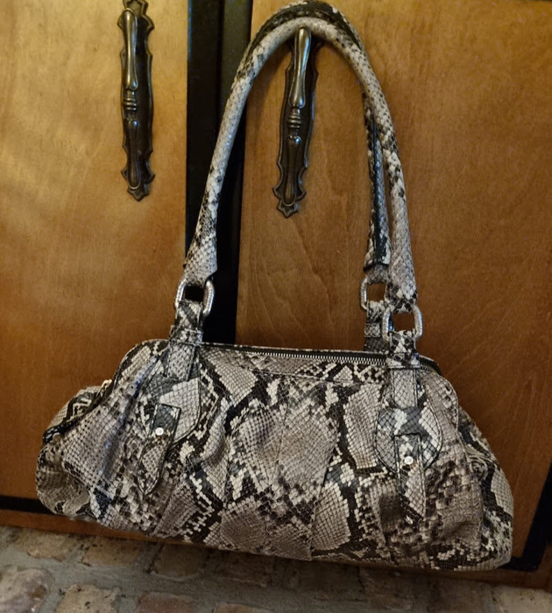 Stuart Weitzman Python Leather Shoulder Bag NOT HANDMADE - Etsy Listing ...