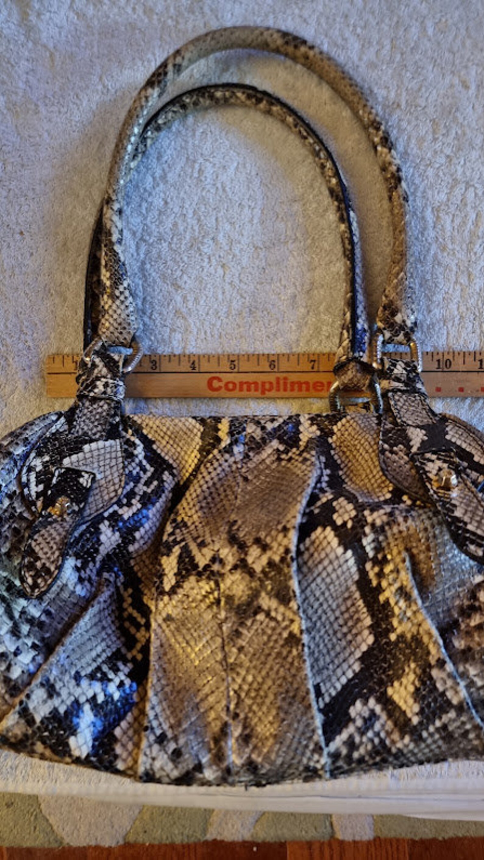 Stuart Weitzman Python Leather Shoulder Bag NOT HANDMADE - Etsy Listing ...