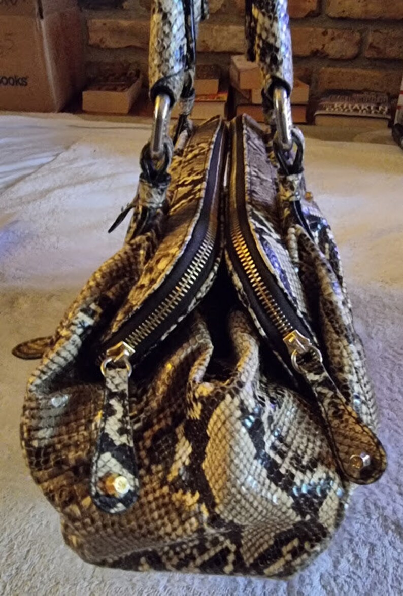 Stuart Weitzman Python Leather Shoulder Bag NOT HANDMADE - Etsy Listing ...