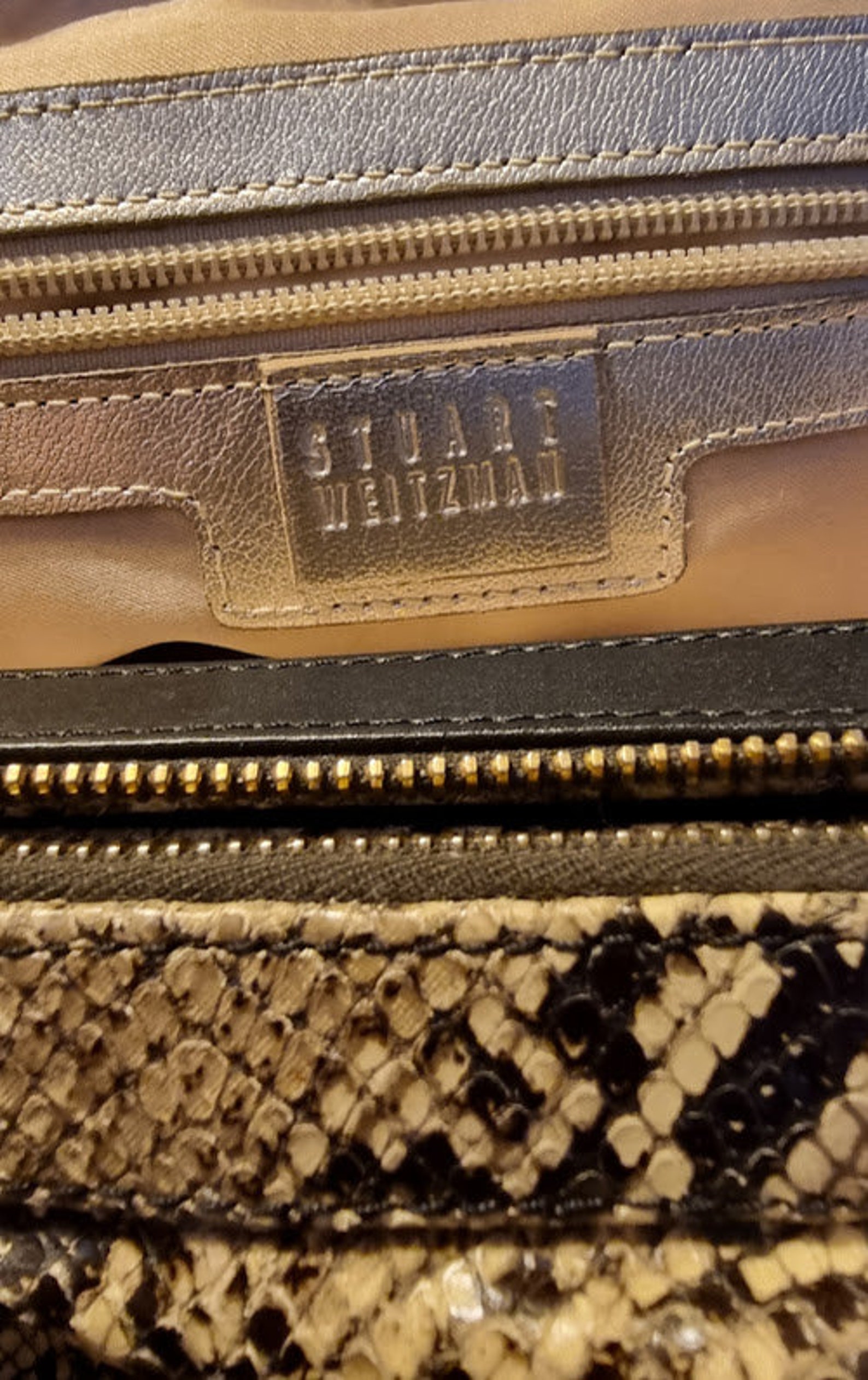 Stuart Weitzman Python Leather Shoulder Bag NOT HANDMADE - Etsy Listing ...
