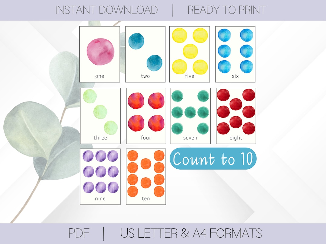 Learn to Count Flashcards for Toddlers and Preschool | Printable ...