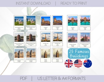 197 World Flags Montessori School 3 Part Flashcards Printable ...