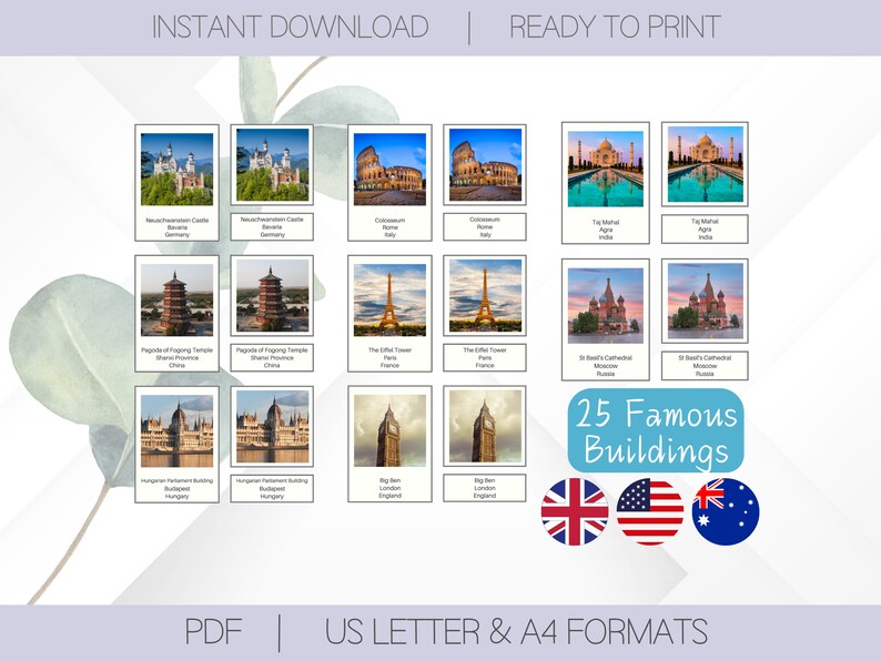 25 Famous Buildings | World Landmarks | Montessori School 3 Part ...