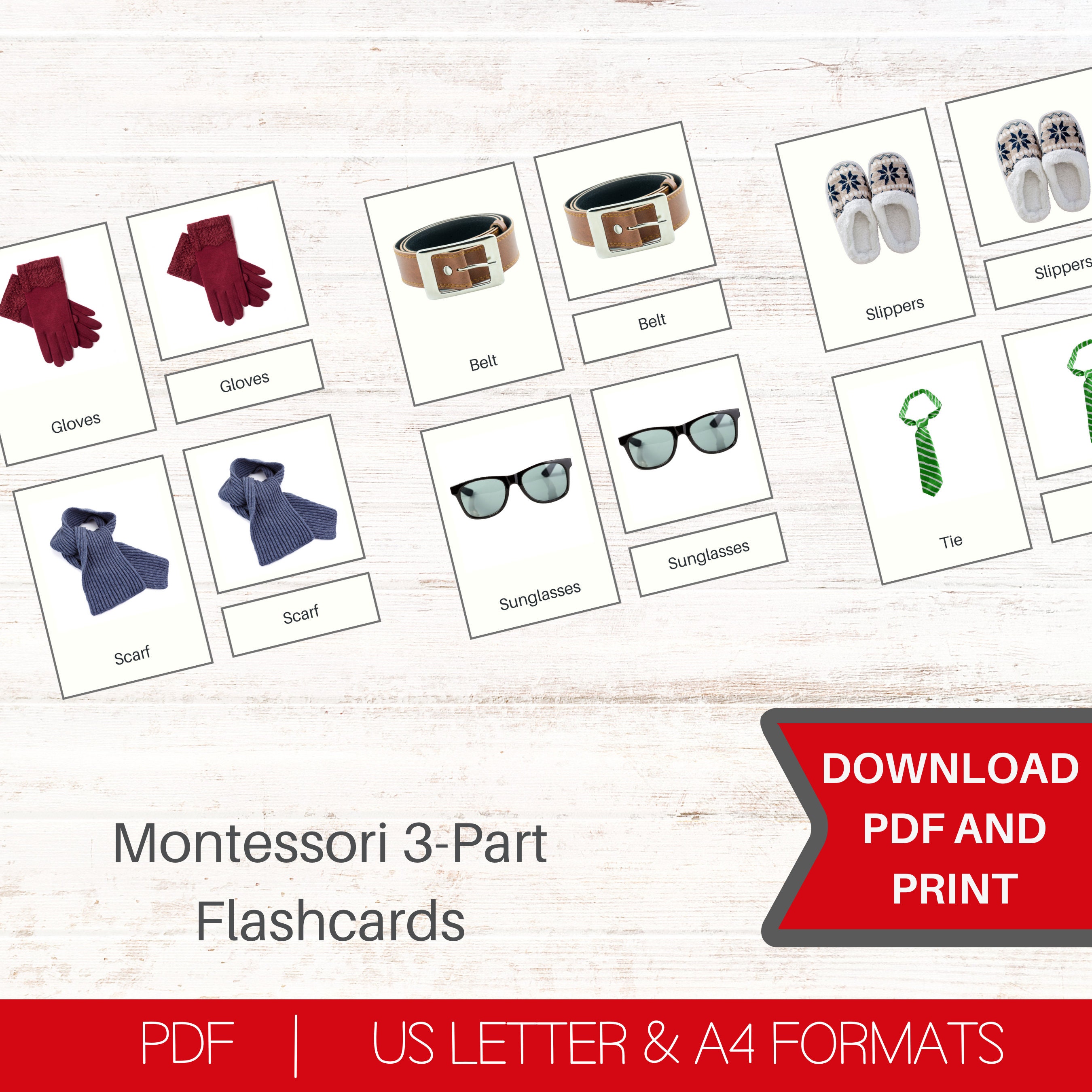 20 Clothes Cards | Montessori Learning Homeschool Resources, Clothing ...