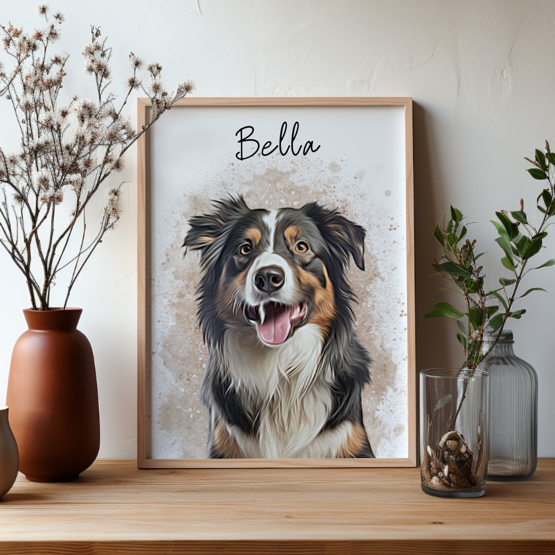 Personalized Pet Portraits With Pet Photo Digital Dog Portrait ...