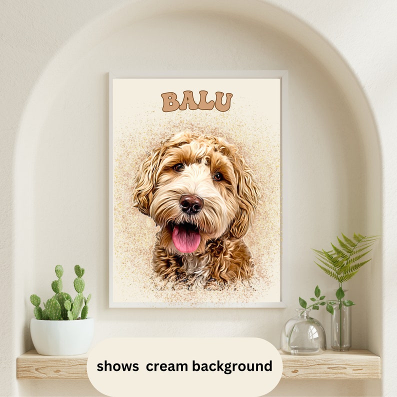 Personalized Pet Portraits With Pet Photo Digital Dog Portrait Custom Pet Portrait Pet Gifts Cat ...