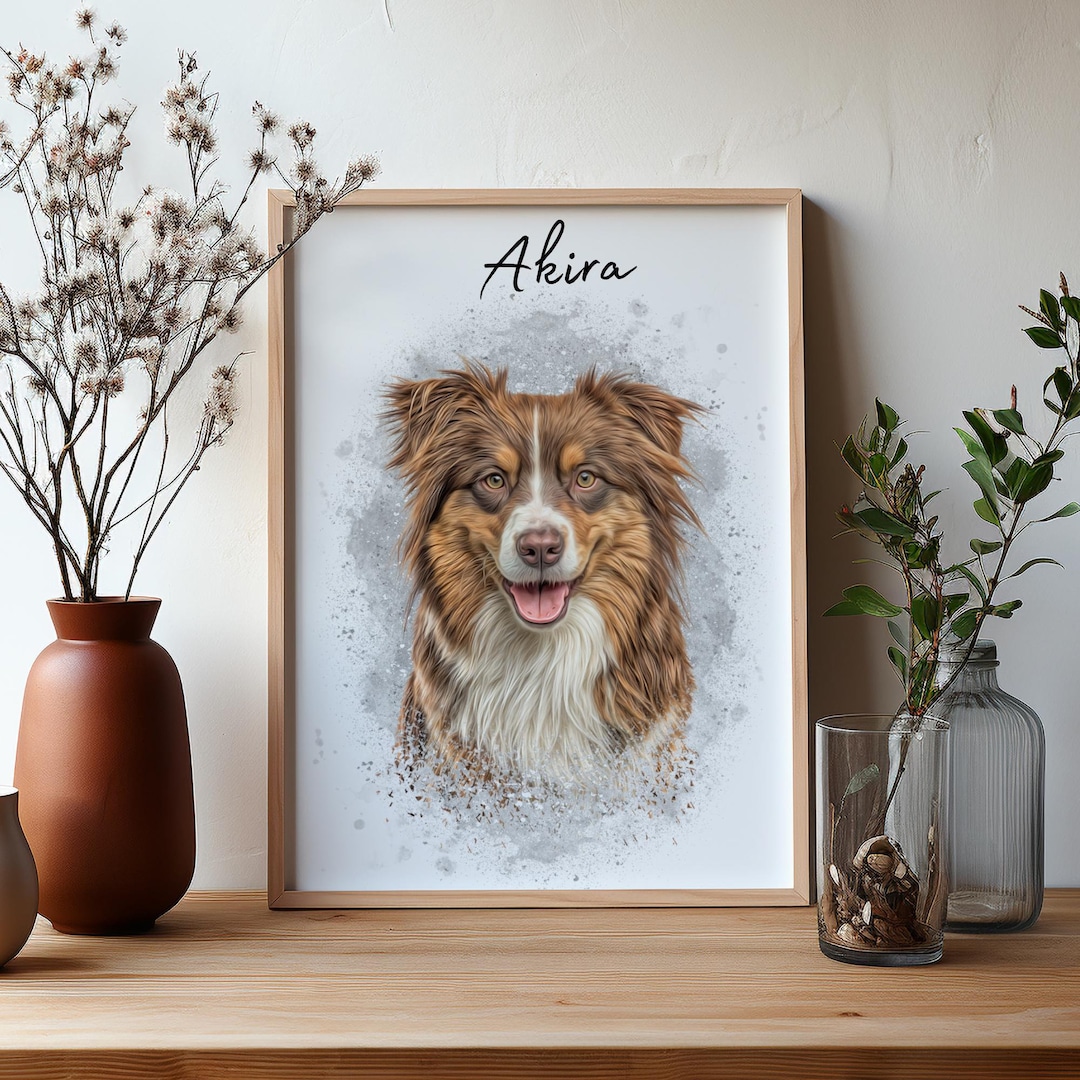 Personalized Pet Portrait From Pet Photo Digital Dog Portrait ...