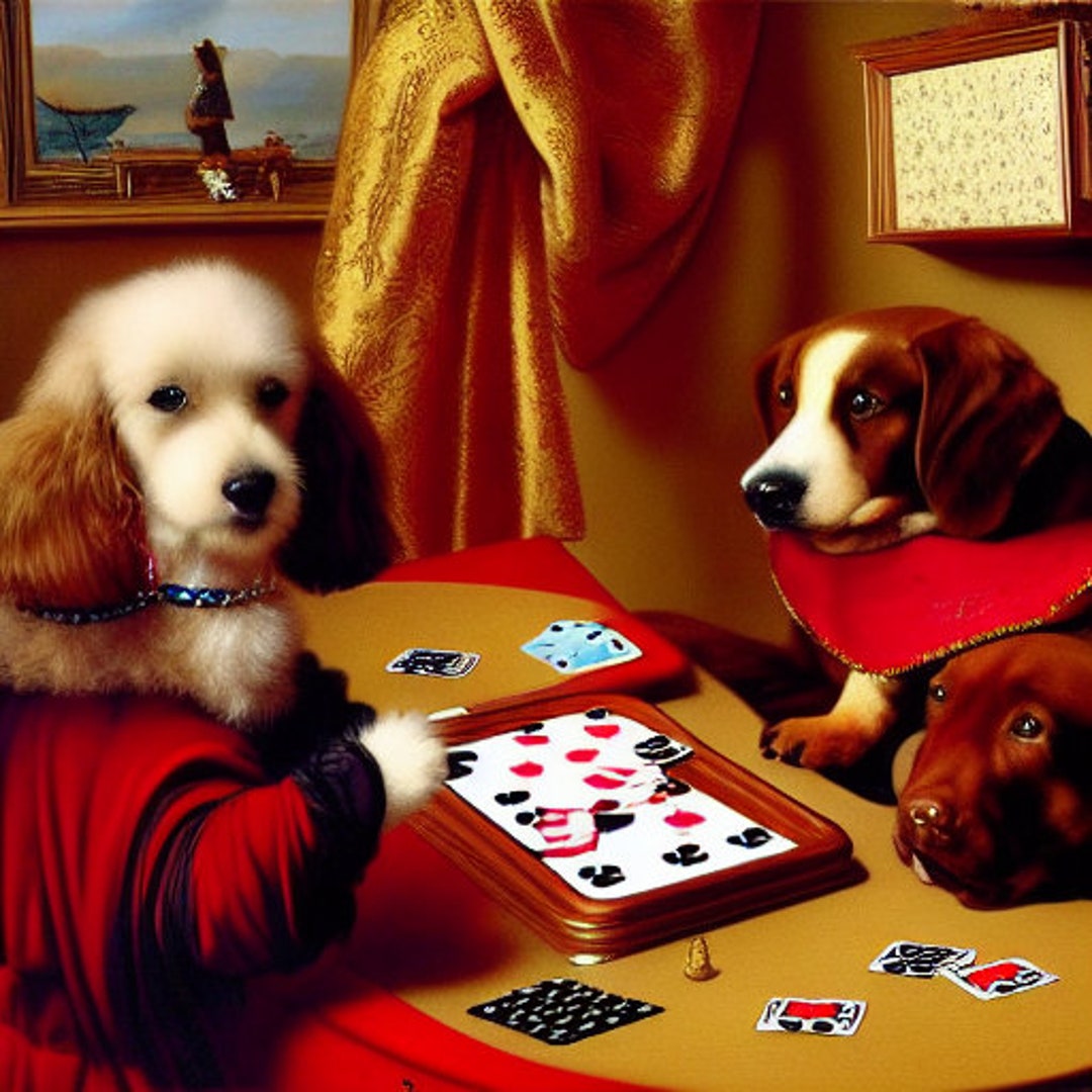dogs-playing-cards-vintage-digital-art-printable-etsy