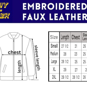 Unisex Custom Made to Order Jacket, Embroidered Faux Leather Jacket ...