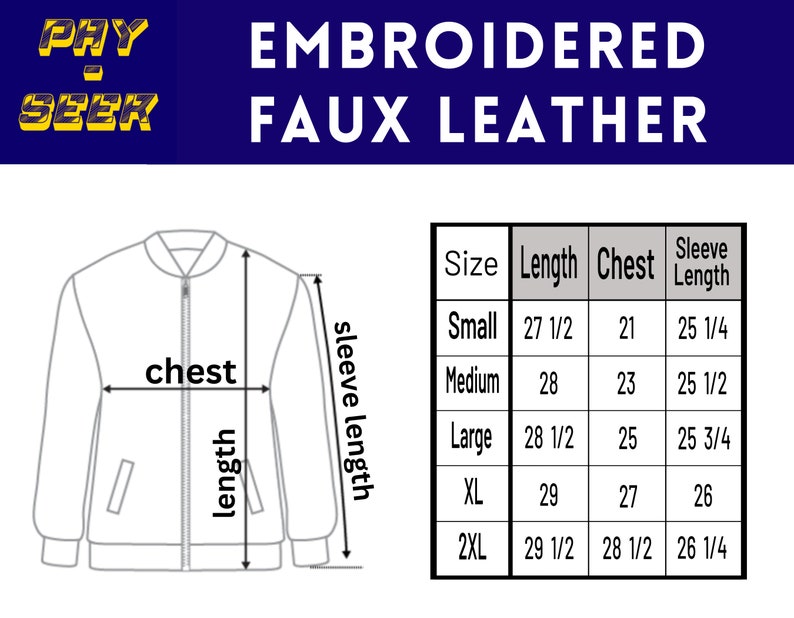 Unisex Custom Made to Order Jacket, Embroidered Faux Leather Jacket ...