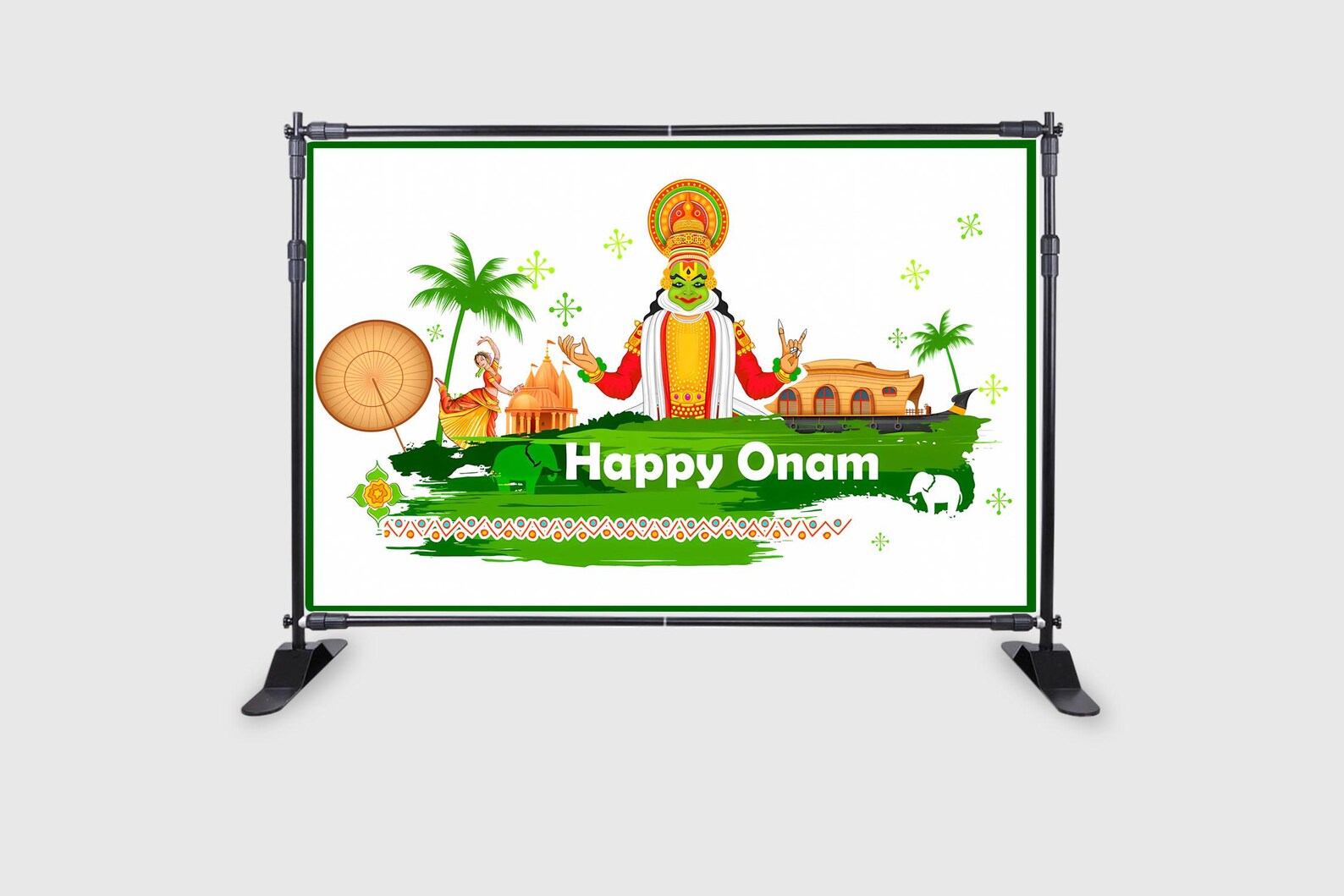 Onam Background Showing Culture of Kerala Design Backdrop Cloth for ...