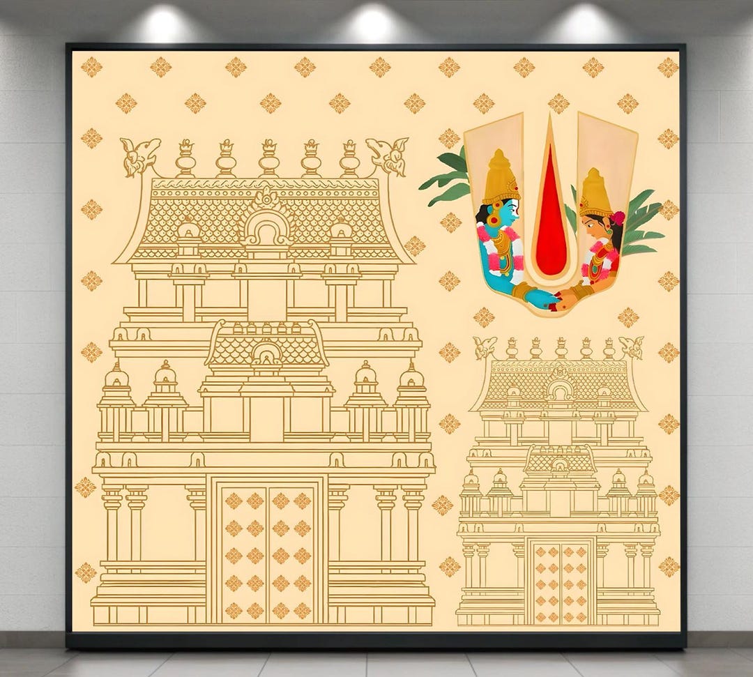 Gopuram Temple is a Traditional Decorative Fabric Featuring South ...