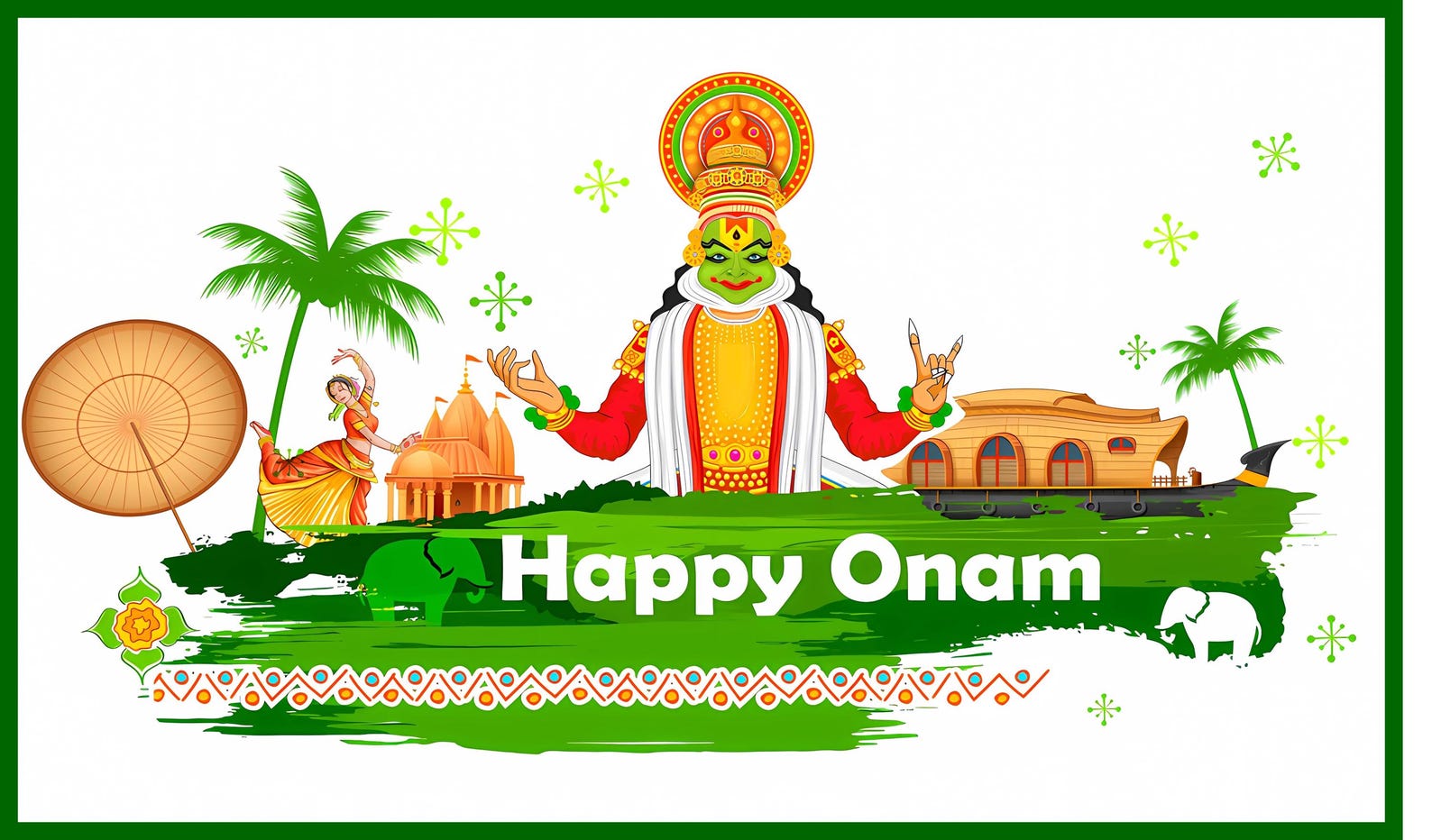 Onam Background Showing Culture of Kerala Design Backdrop Cloth for ...
