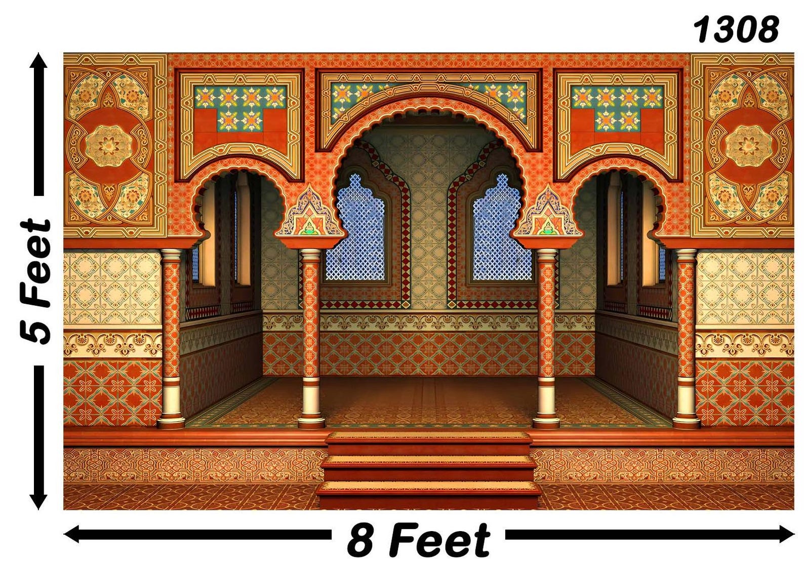 Interior Palace Architecture Vintage Art Design Backdrop for Pooja ...