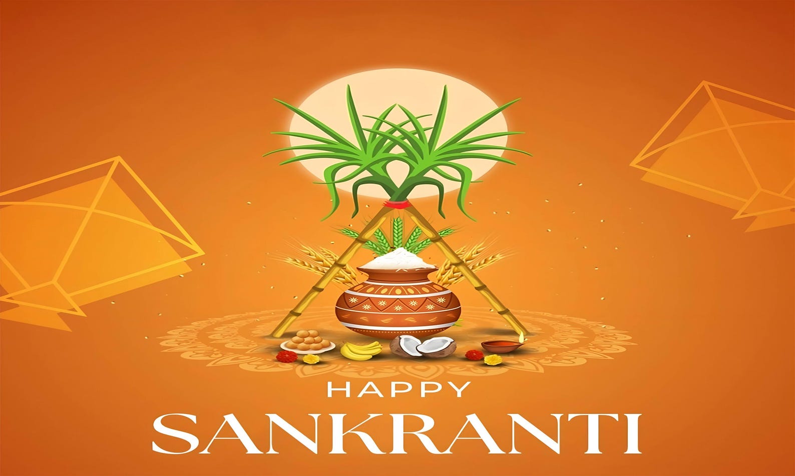 Happy Sankranti Festival Design Backdrop Cloth for Pooja Decoration ...
