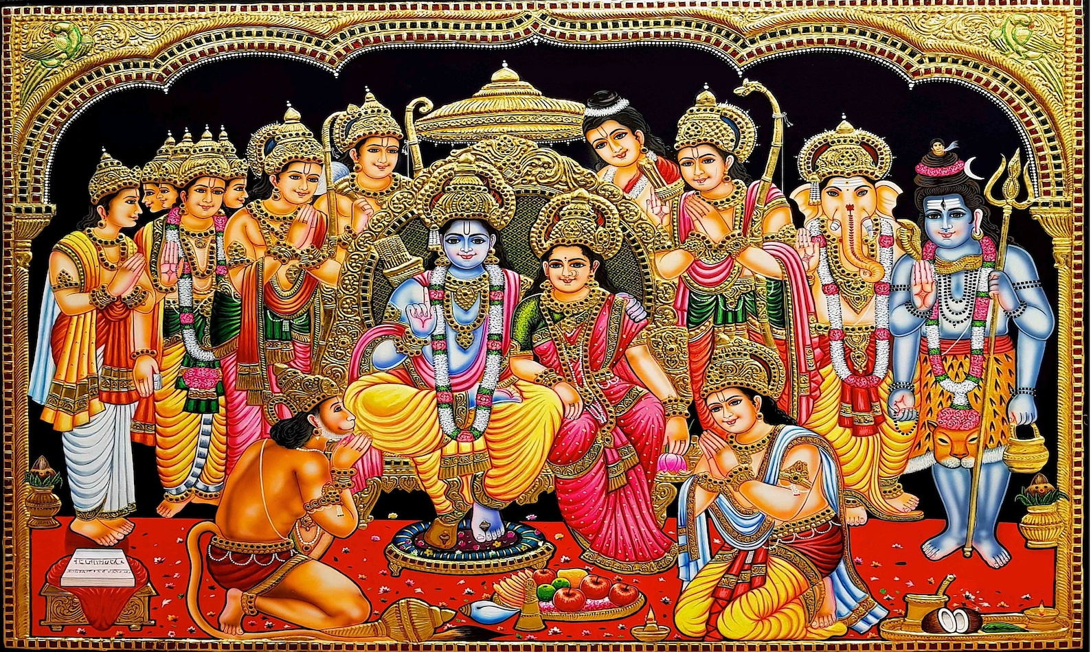 Lord Shree Ram Darbar Design Backdrop Curtain for Decoration Backdrop ...