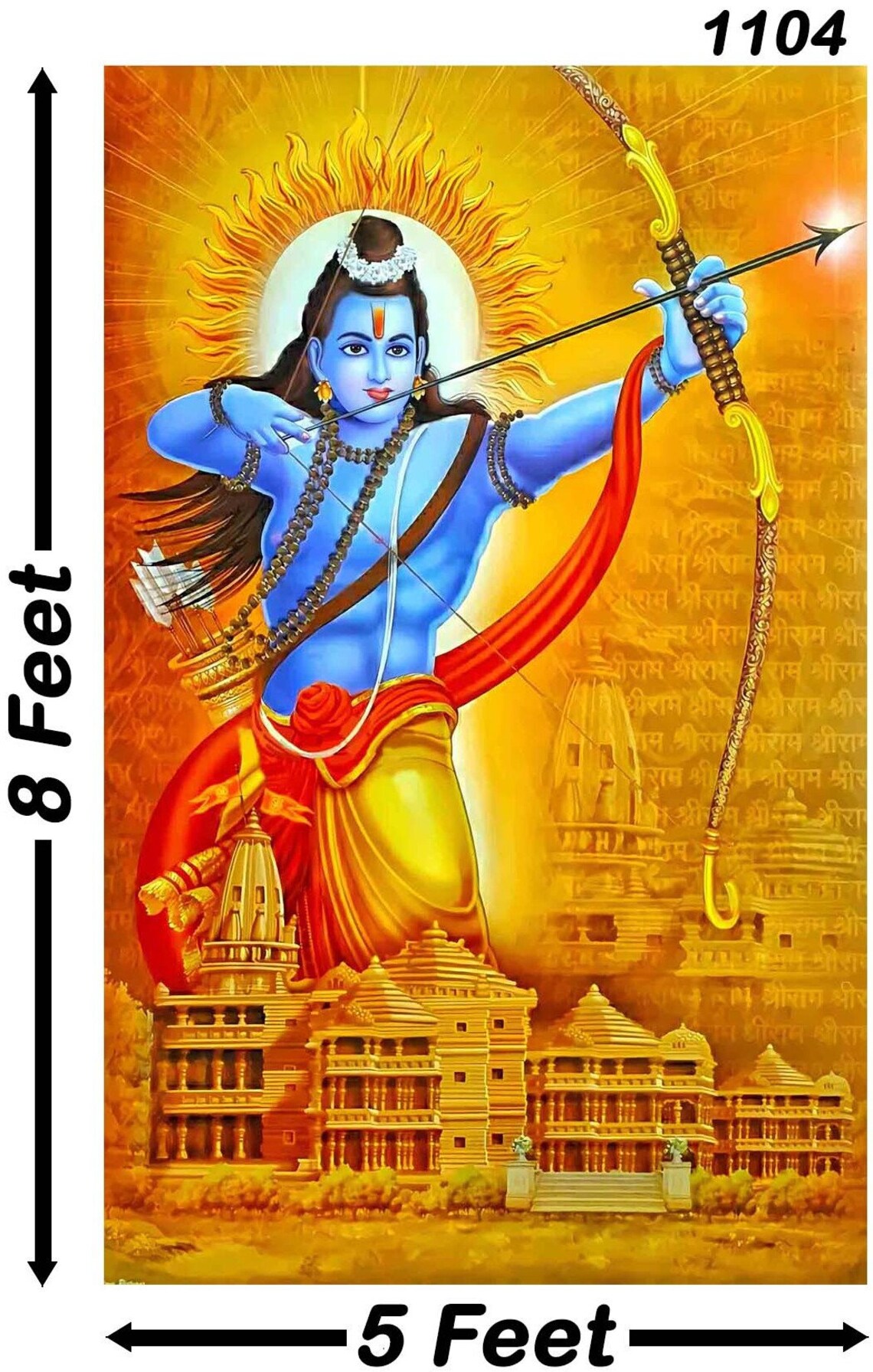 Lord Shree Ram Design Backdrop Curtain for Decoration Backdrop Cloth ...