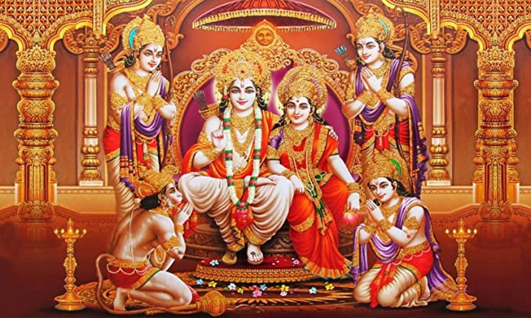 God Shree Ram Parivar Design Backdrop Curtain for Decoration Backdrop ...