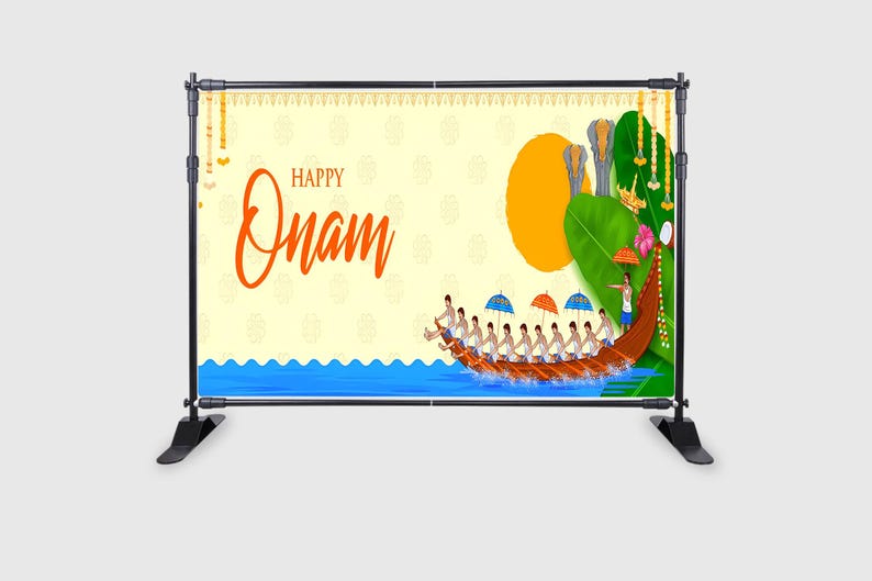 Happy Onam Festival Design Backdrop Cloth for Pooja Decoration ...