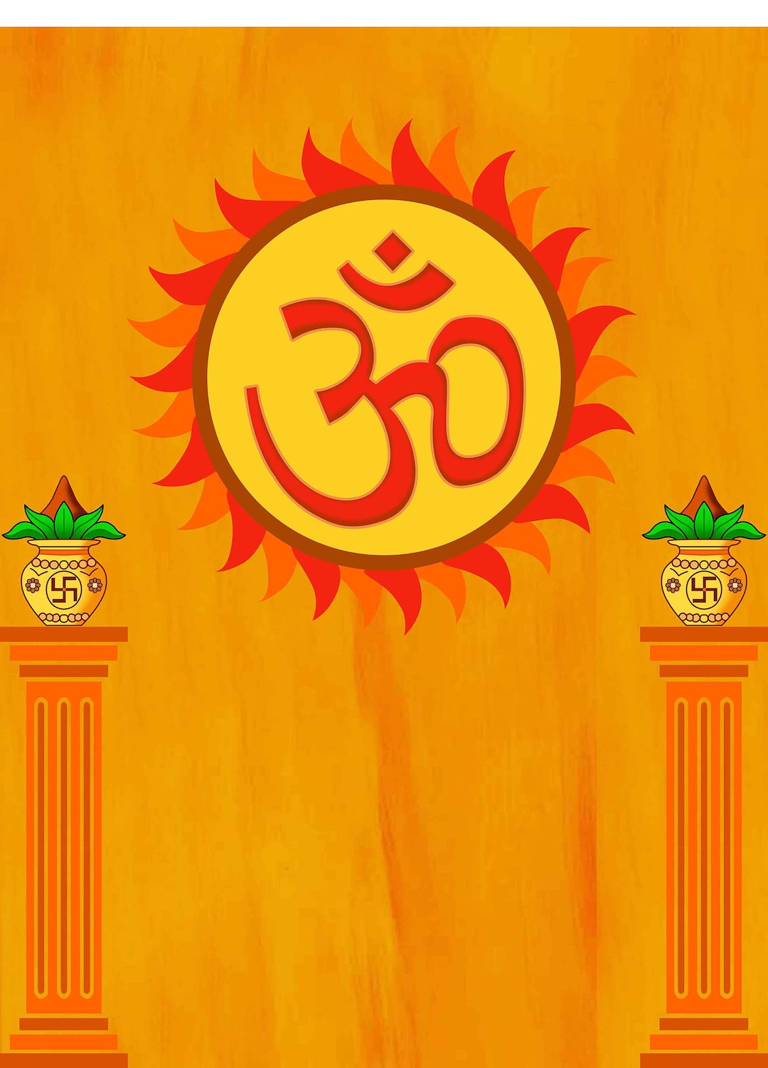 Hindu Religious OM Design Decoration Backdrop Cloth for Pooja ...
