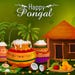 Happy Pongal Festival Design Backdrop Cloth for Pooja Decoration ...