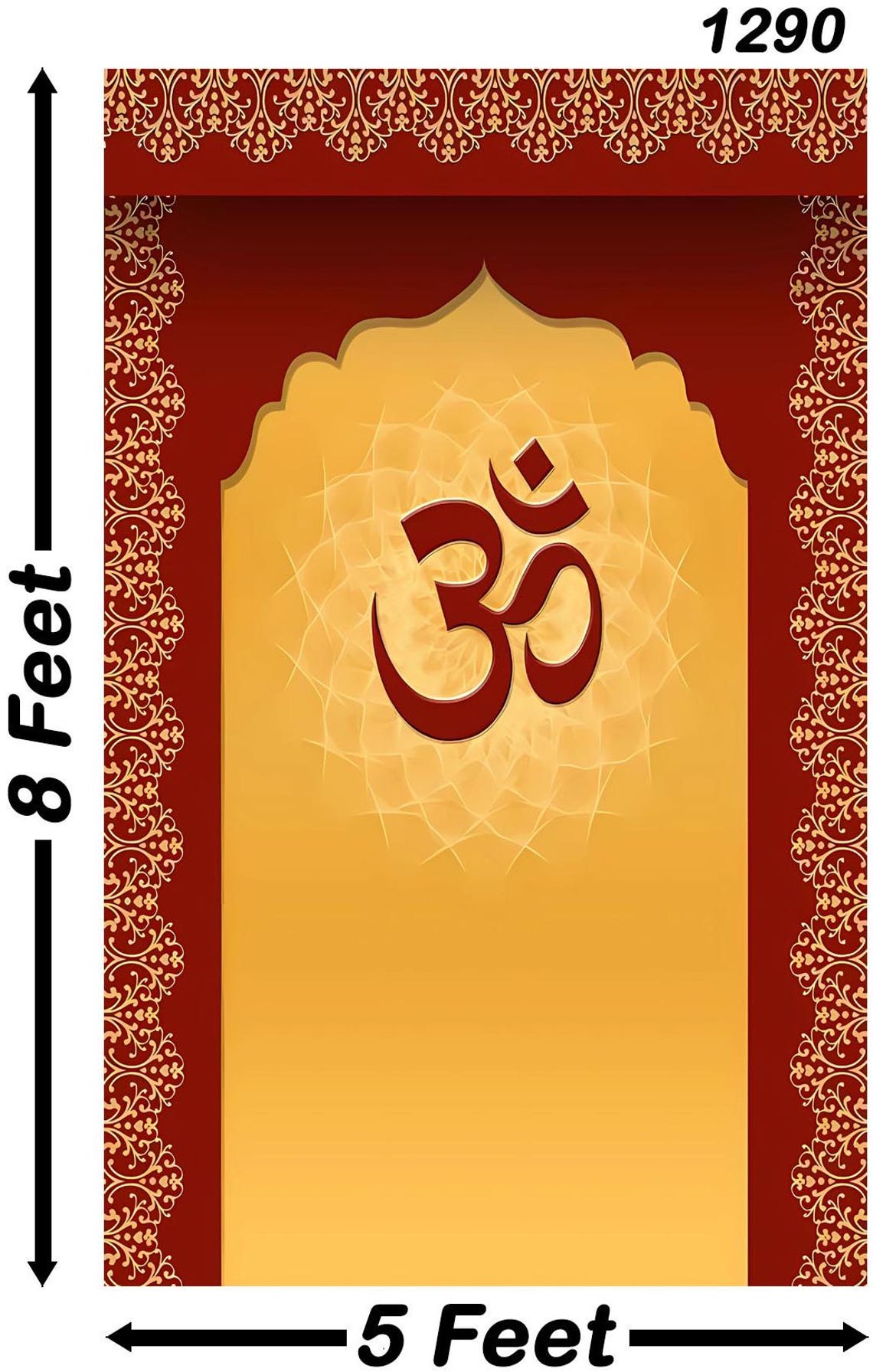 Om Design Backdrop Curtain for Decoration Backdrop Cloth for Pooja ...