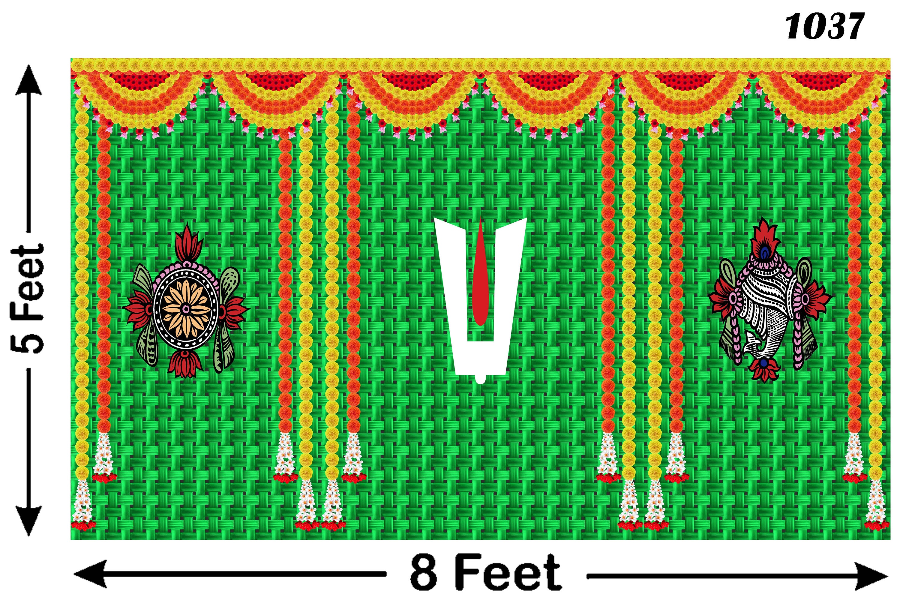 Pooja Backdrop Cloth Thirunaamam Shanku Chakra Namam Lord Vishnu Balaji ...