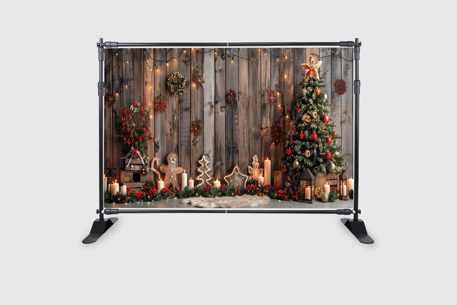 Christmas Backdrop Christmas Tree With Gifts Lights Snowflake for ...