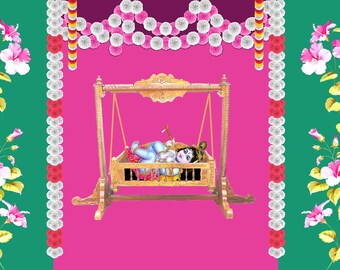 Traditional Varamahalakshmi Backdrop Cloth for Festival - Etsy