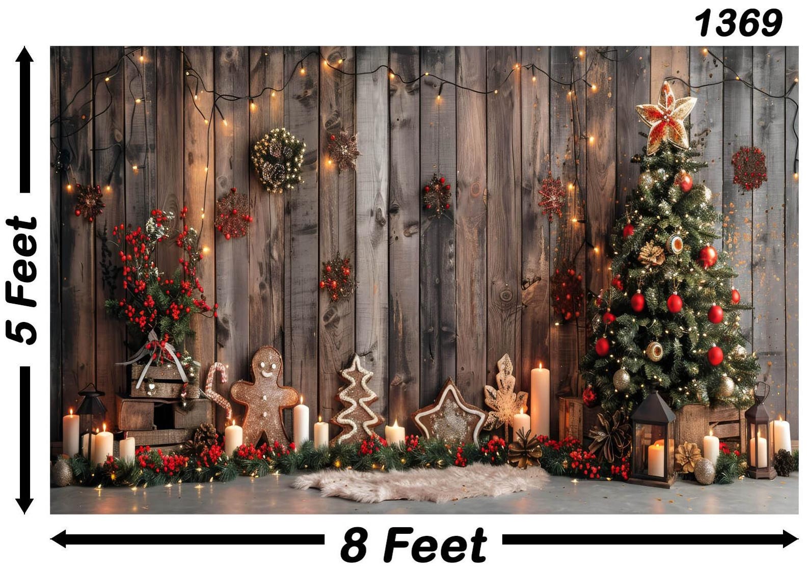 Christmas Backdrop Christmas Tree With Gifts Lights Snowflake for ...