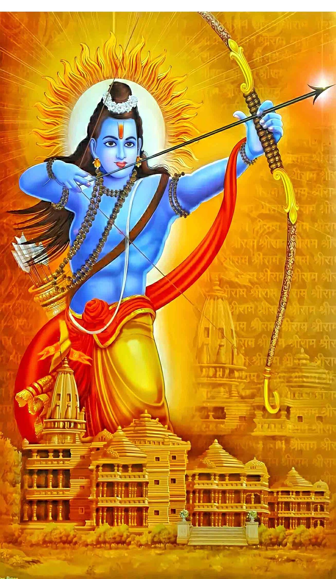 Lord Shree Ram Design Backdrop Curtain for Decoration Backdrop Cloth ...