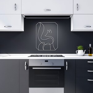 Fox Outline Metal Wall Art, Metal Framed Fox Wall Hanging, Minimalist ...