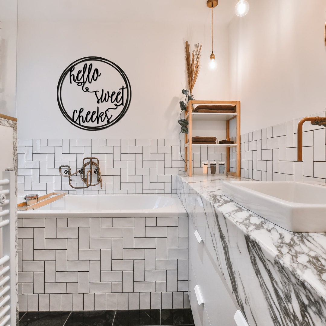 Funny Bathroom Sign, Restroom Decor, Funny Metal Sign, Cute Bathroom ...