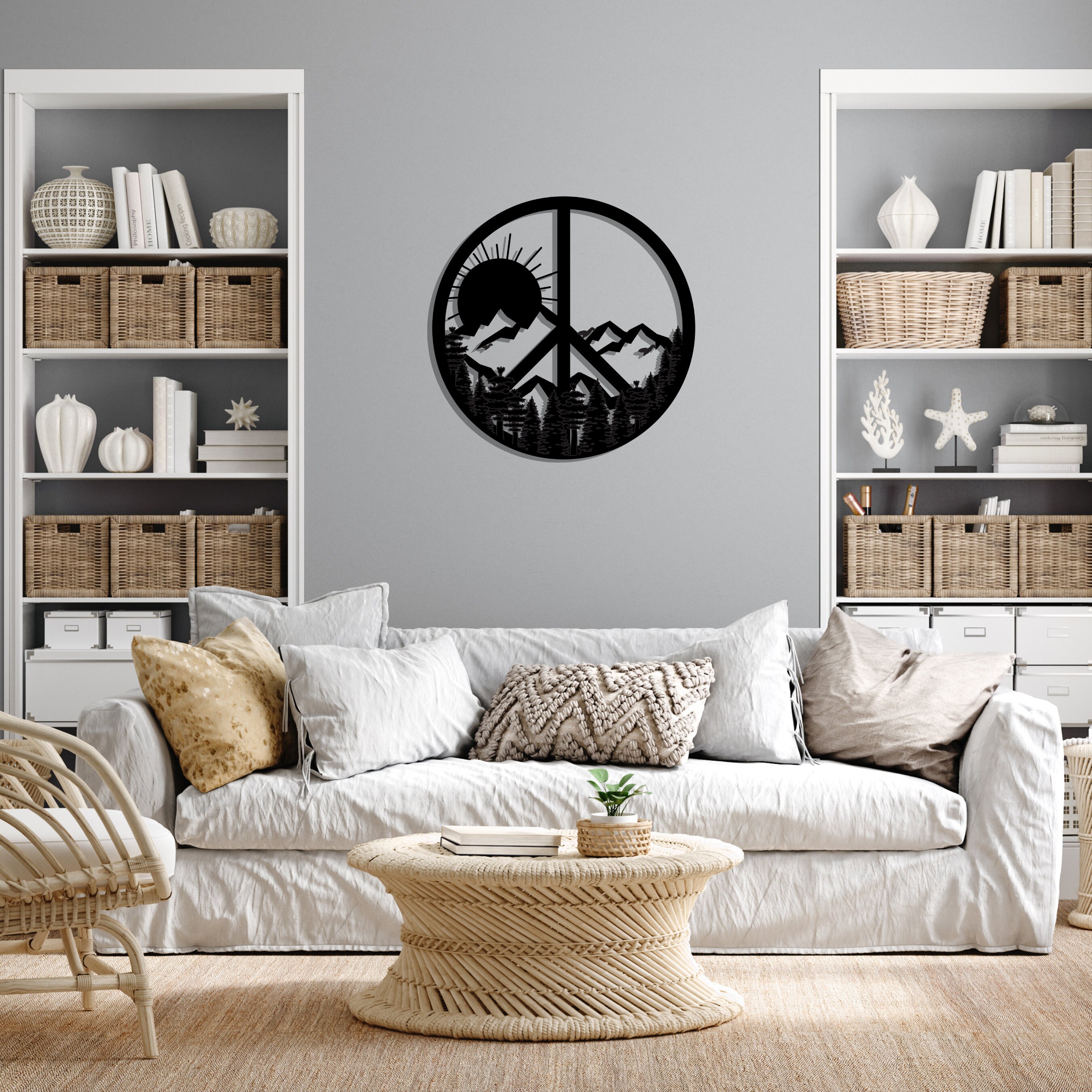 Metal Tree Wall Art Mountain Metal Art Metal Mountain Art Sun - Etsy