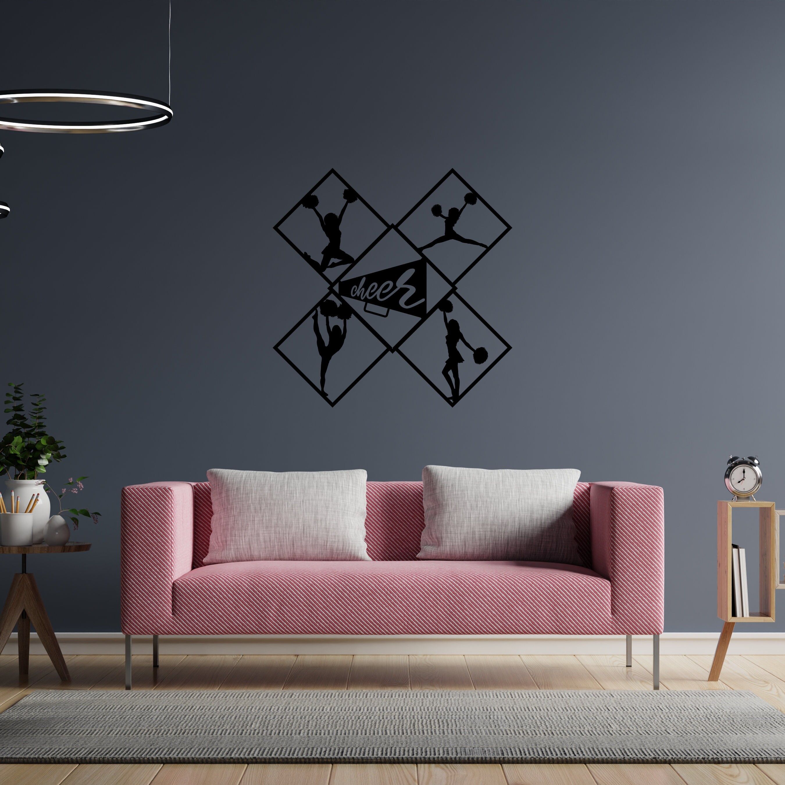 Cheerleading Metal Art Work, Cheer Sign, Cheer Silhouette Large Metal ...