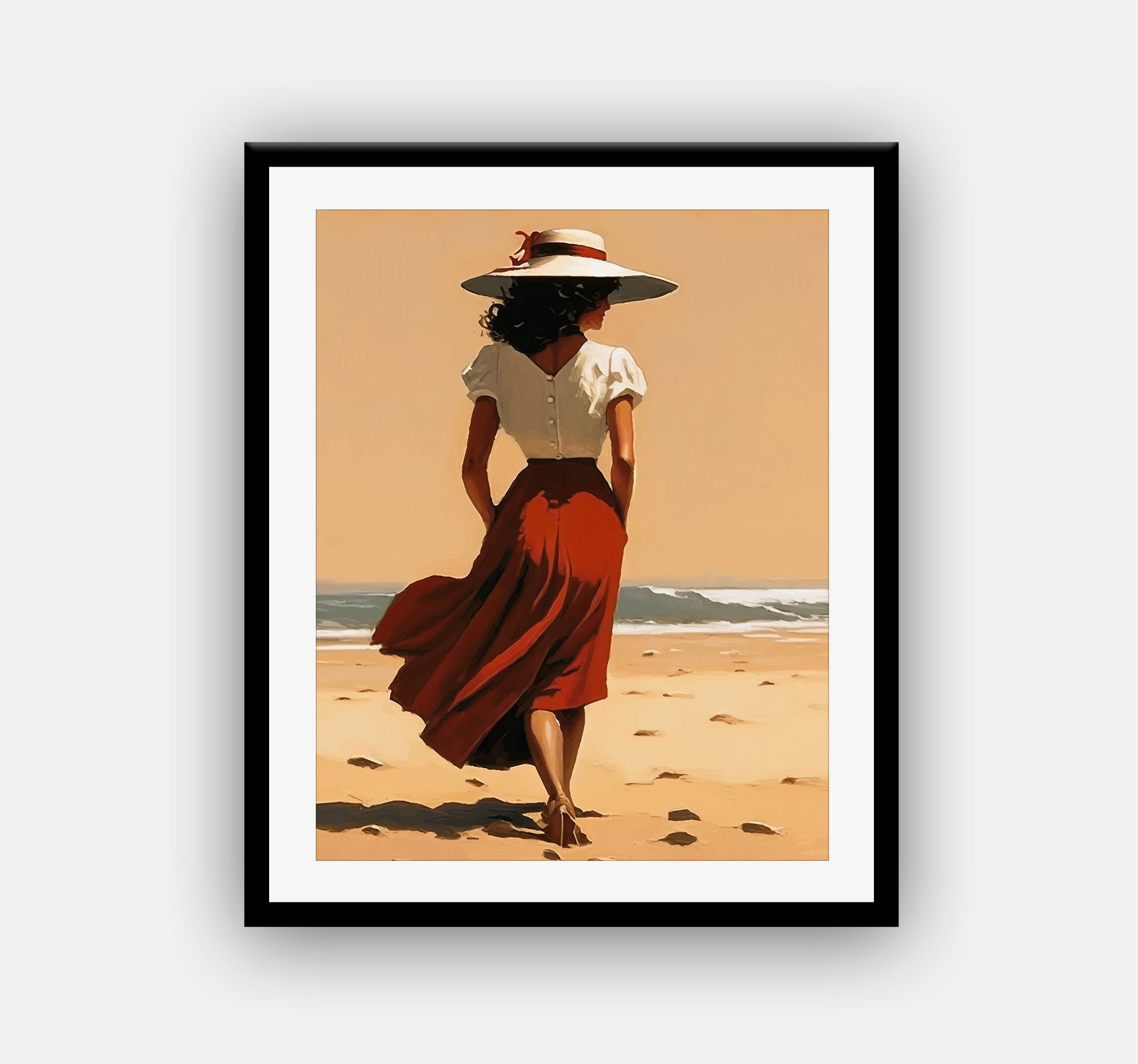 Jack Vettriano Inspired Art Prints. Woman in Red Dress. Prints - Etsy