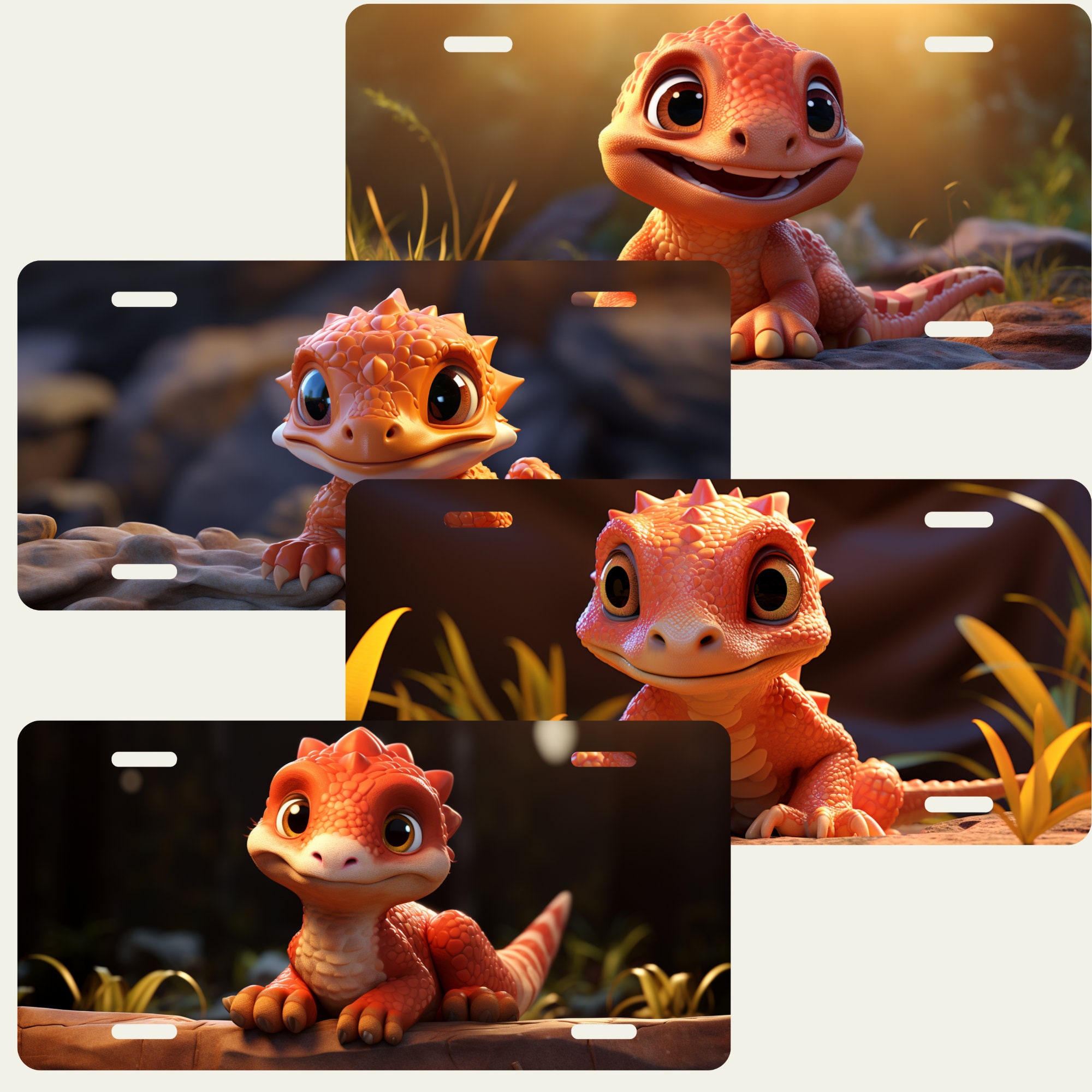 Dinosaur License Plate PNG Bundle, Dinosaur Plate Design, Car License ...